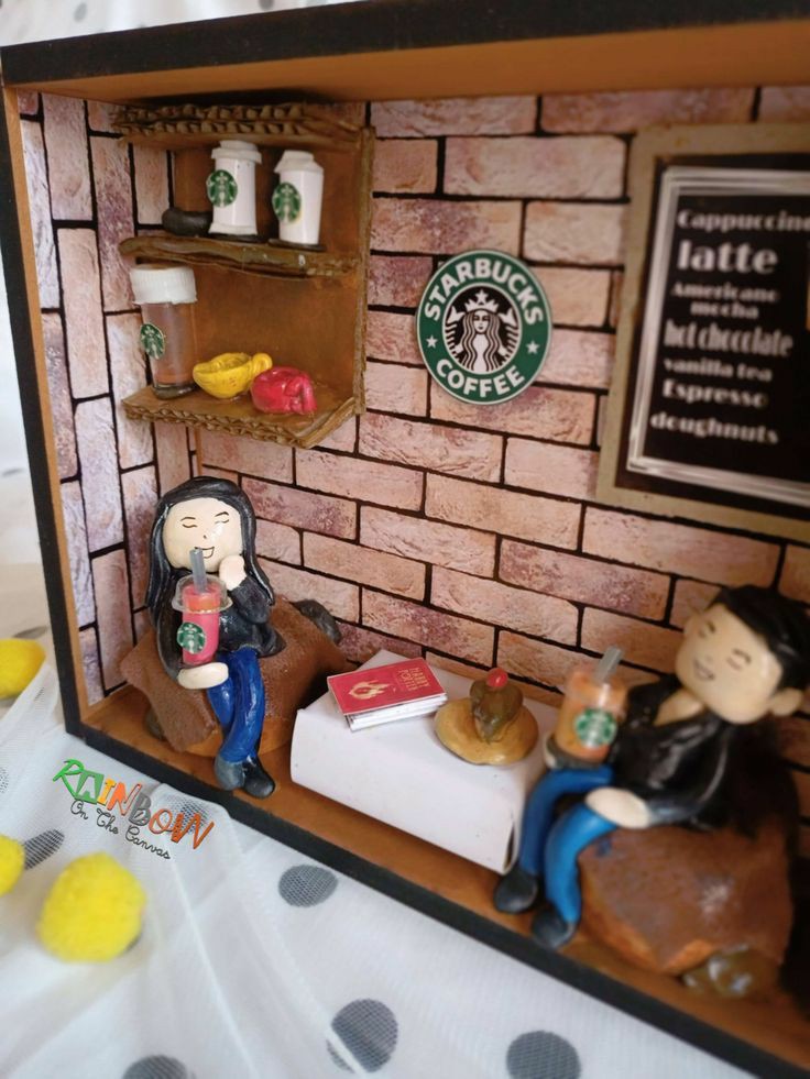 Starbucks cafe restaurant miniature shadow box personalised frame – Zupppy